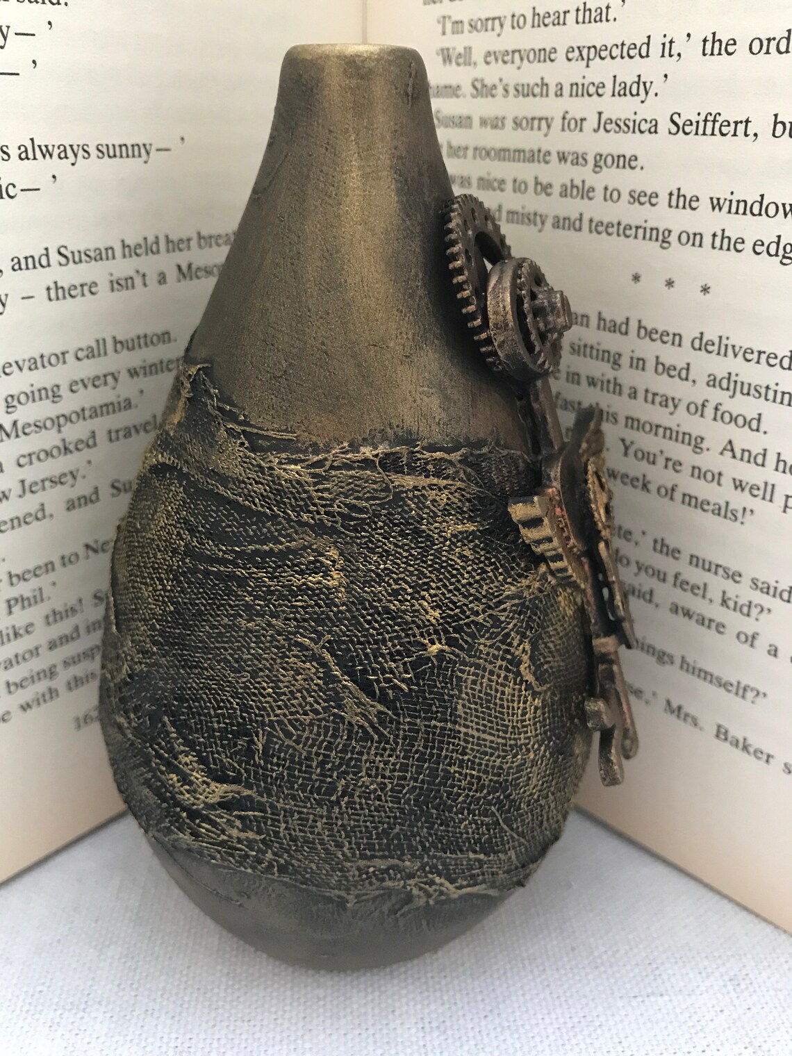 Steampunk Vase, Altered Vase, Altered Jar, Steampunk Decor, Altered Art ...