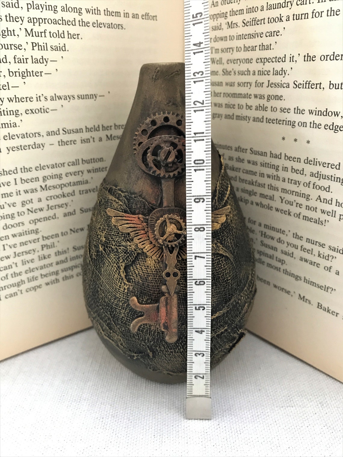 Steampunk Vase, Altered Vase, Altered Jar, Steampunk Decor, Altered Art ...