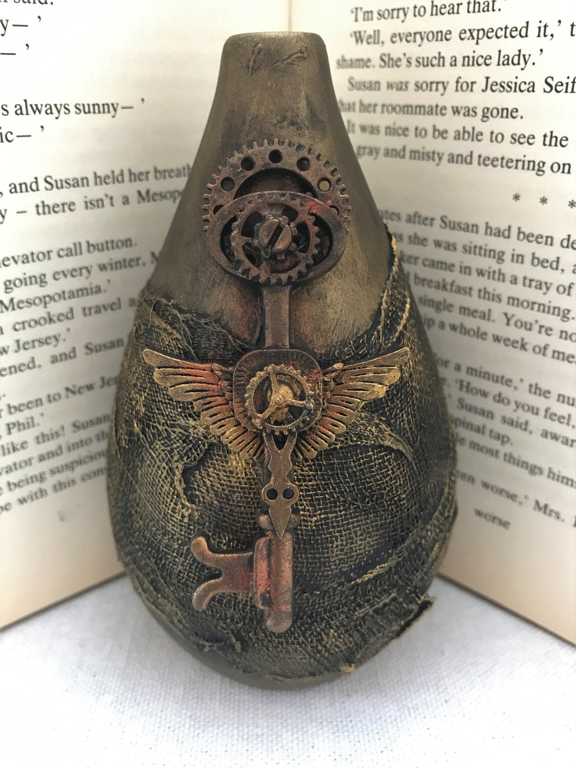 Steampunk Vase, Altered Vase, Altered Jar, Steampunk Decor, Altered Art ...