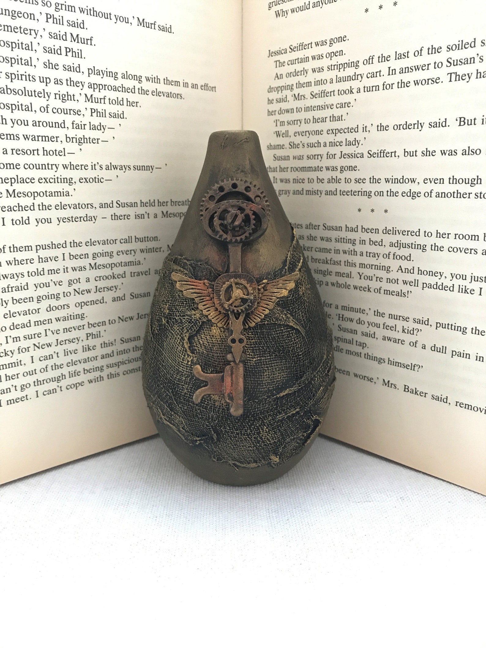 Steampunk Vase, Altered Vase, Altered Jar, Steampunk Decor, Altered Art ...