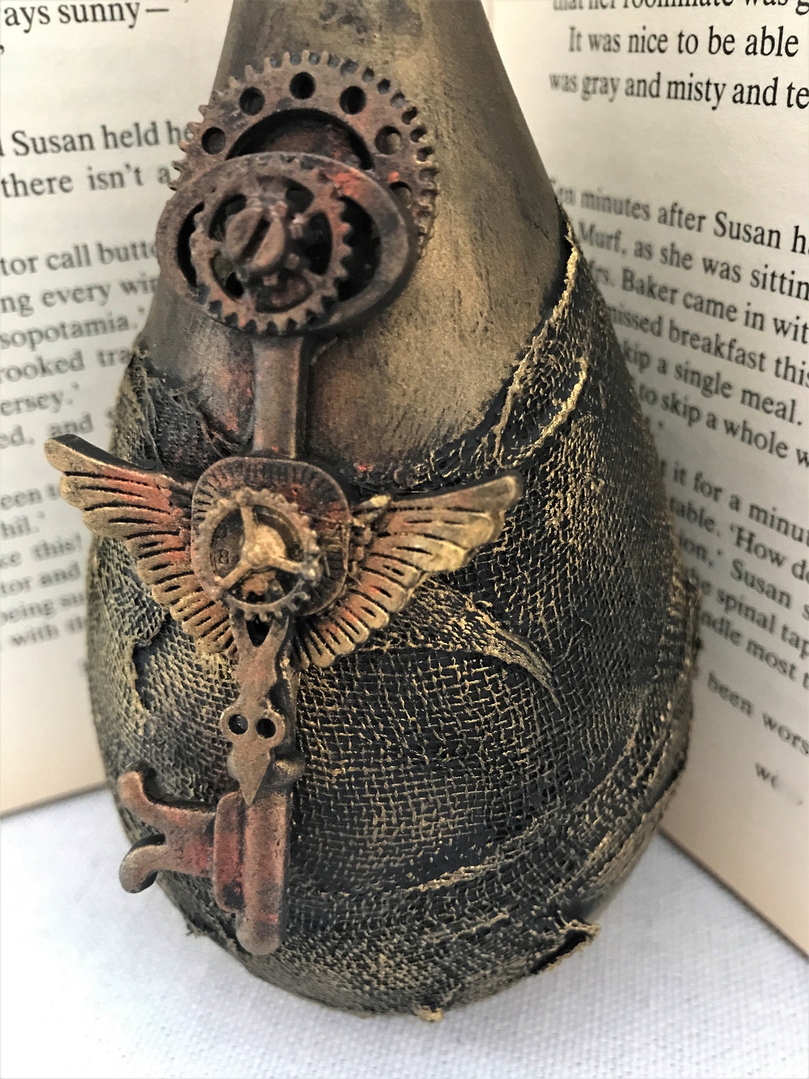 Steampunk Vase, Altered Vase, Altered Jar, Steampunk Decor, Altered Art ...
