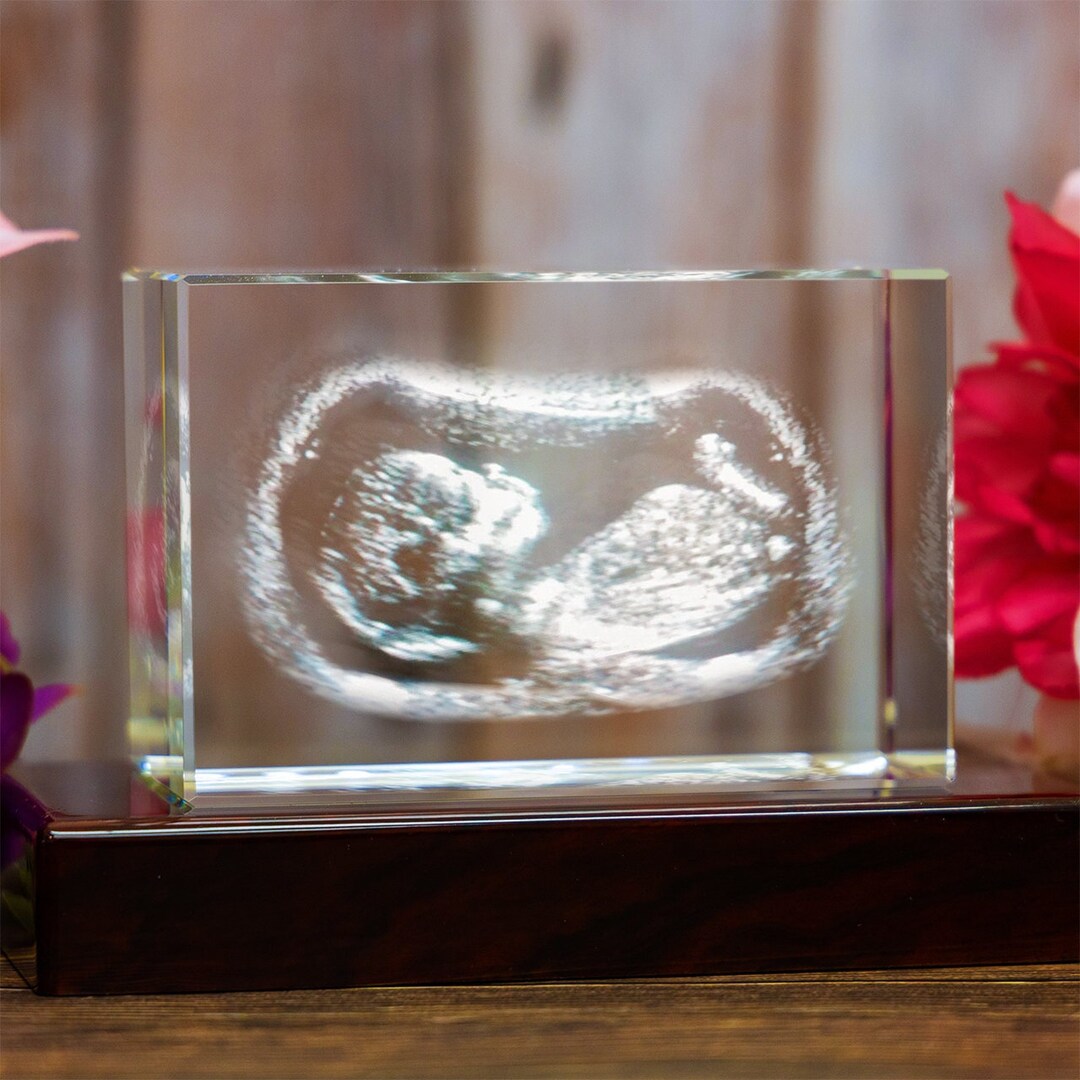 Custom Ultrasound Baby, 4K HD Laser Etched Glass, Baby Shower, Sonogram ...
