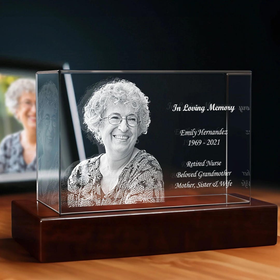 Personalized Memorial Plaque, Custom 3D Portrait, Celebration of Life ...