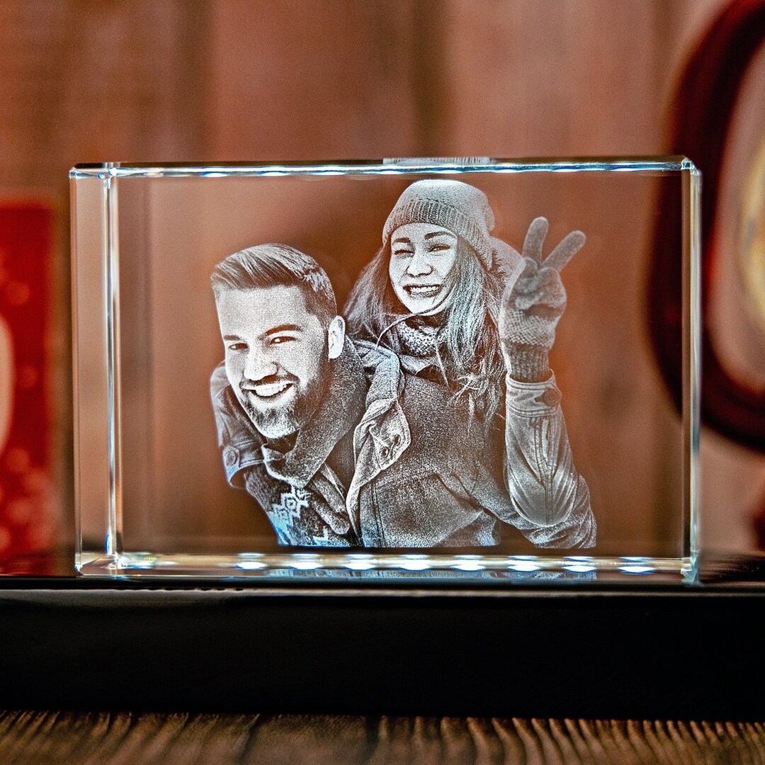Custom Couple Portrait Gift, Personalized Gift for Him, Laser Etched ...