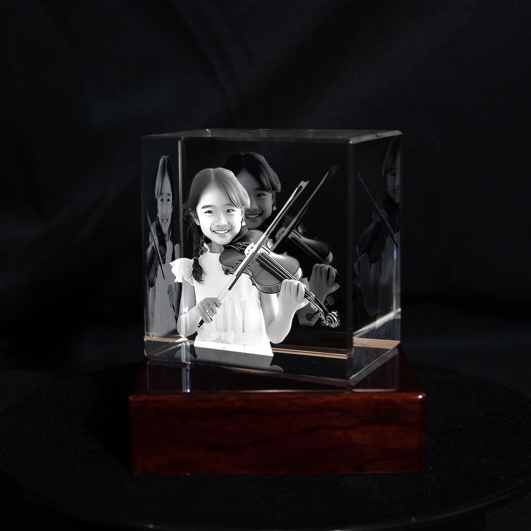 Violinist Photo Gift, 3D Laser Engraved Glass, Gift for Musician, Gift ...