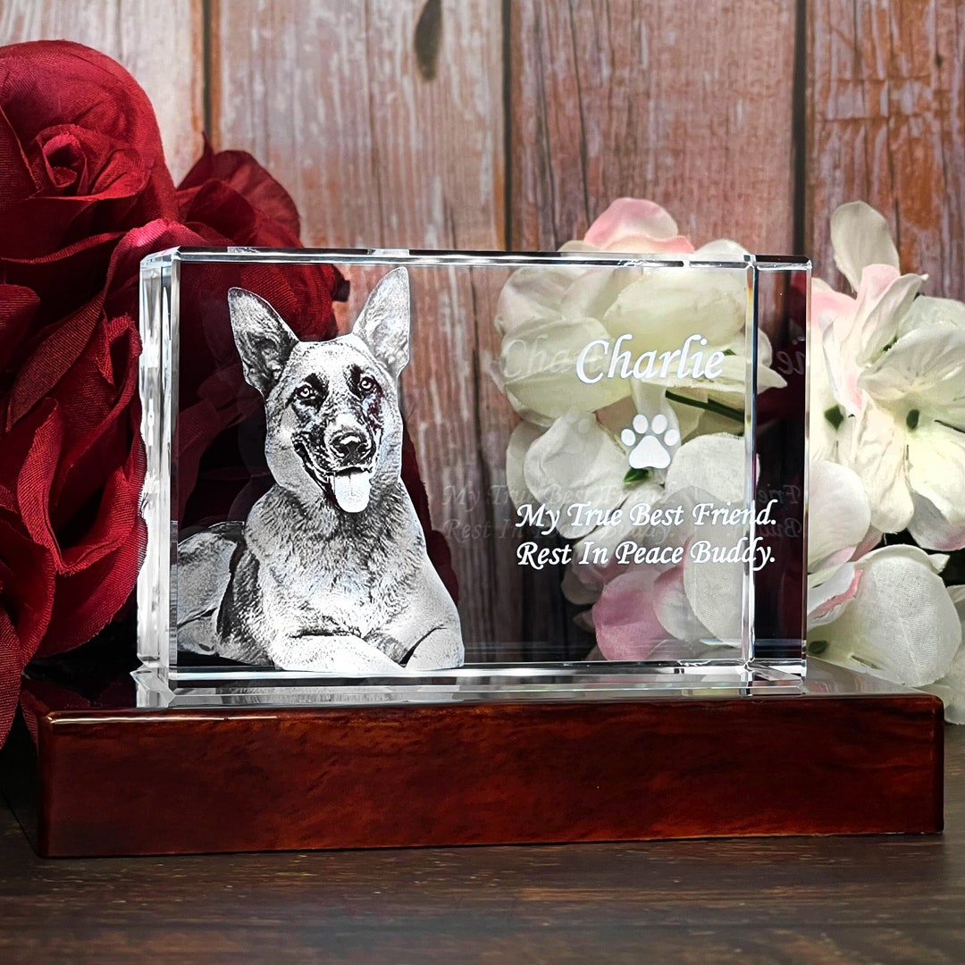 Personalized Pet Memorial Plaque Gift, Laser Etched Glass - Etsy