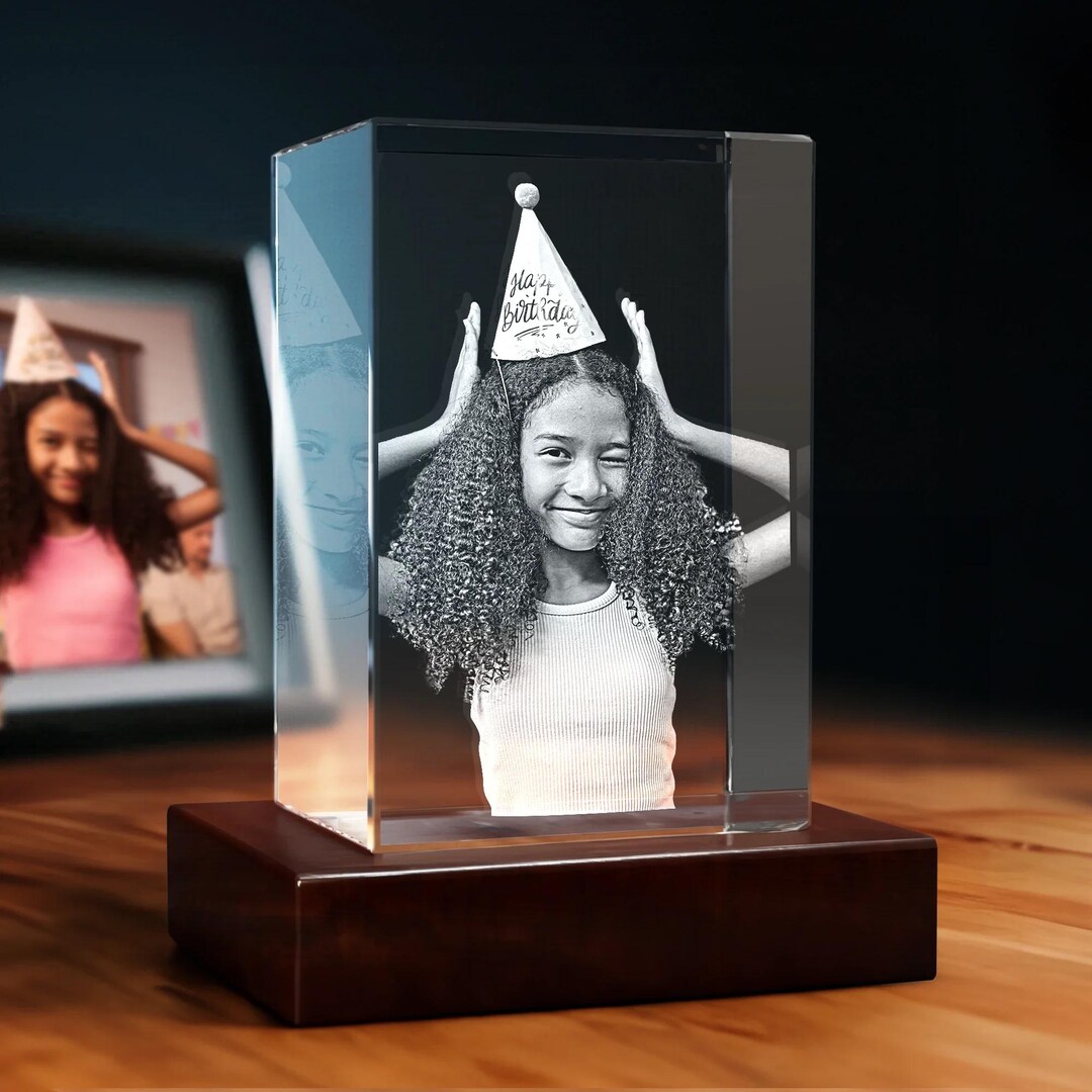 Personalized 3D Photo Crystal, Portrait From Photo, Birthday Gift for ...