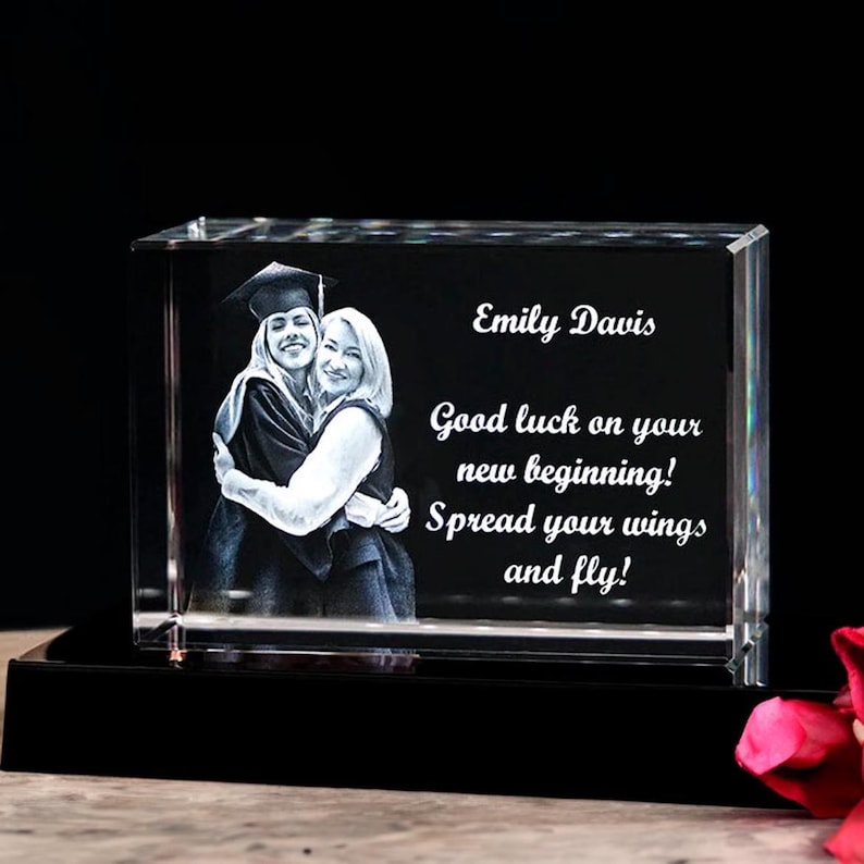 Personalized 3D Photo Crystal, Graduation Memento, Portrait Art in ...