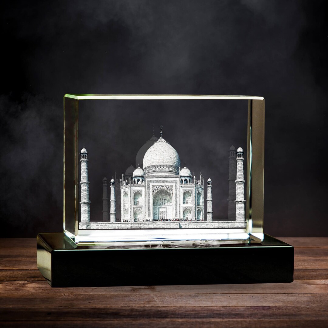 3D Palace Crystal, Taj Mahal, Memories of India, Engraved Art, Laser ...