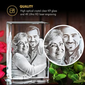Personalized 3D Photo Crystal, Portrait From Photo, Birthday Gift for ...