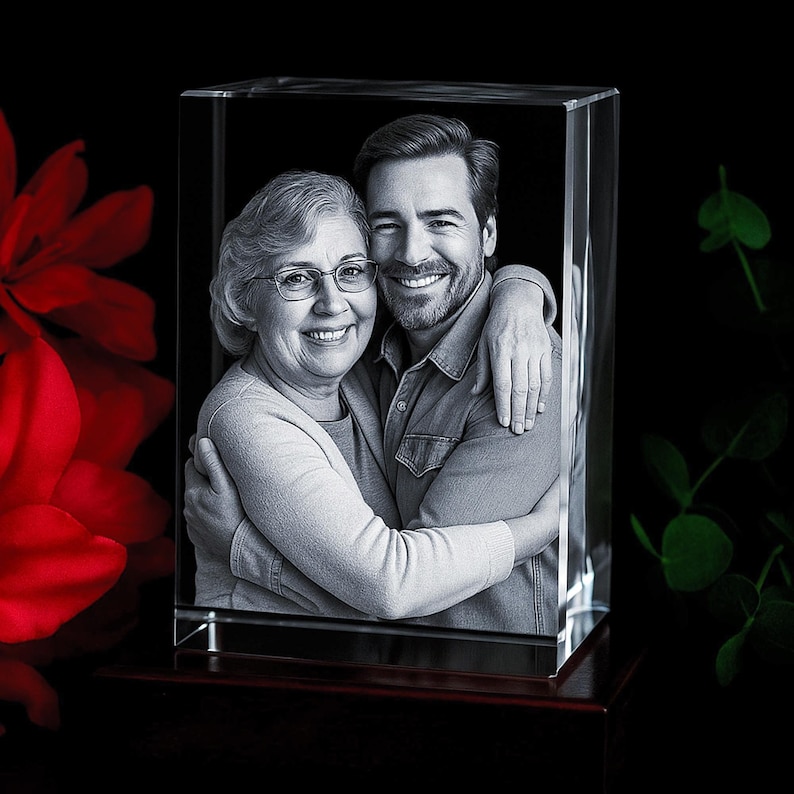 Custom 3D Photo Glass, Mother in Law Gift, Elegant Mothers Day Present ...