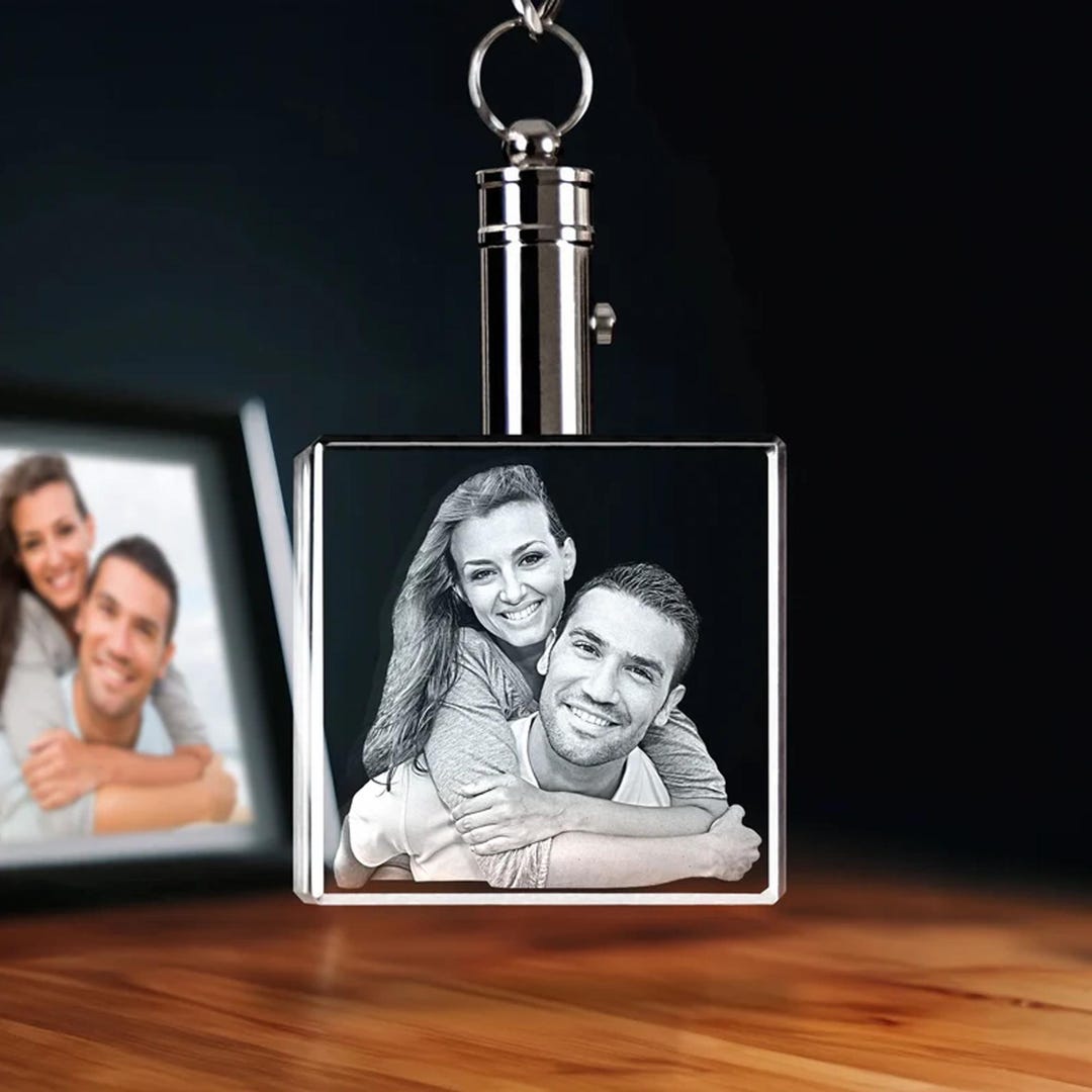 Personalized LED Keychain, Custom Photo Gift for Him, Car Accessories ...