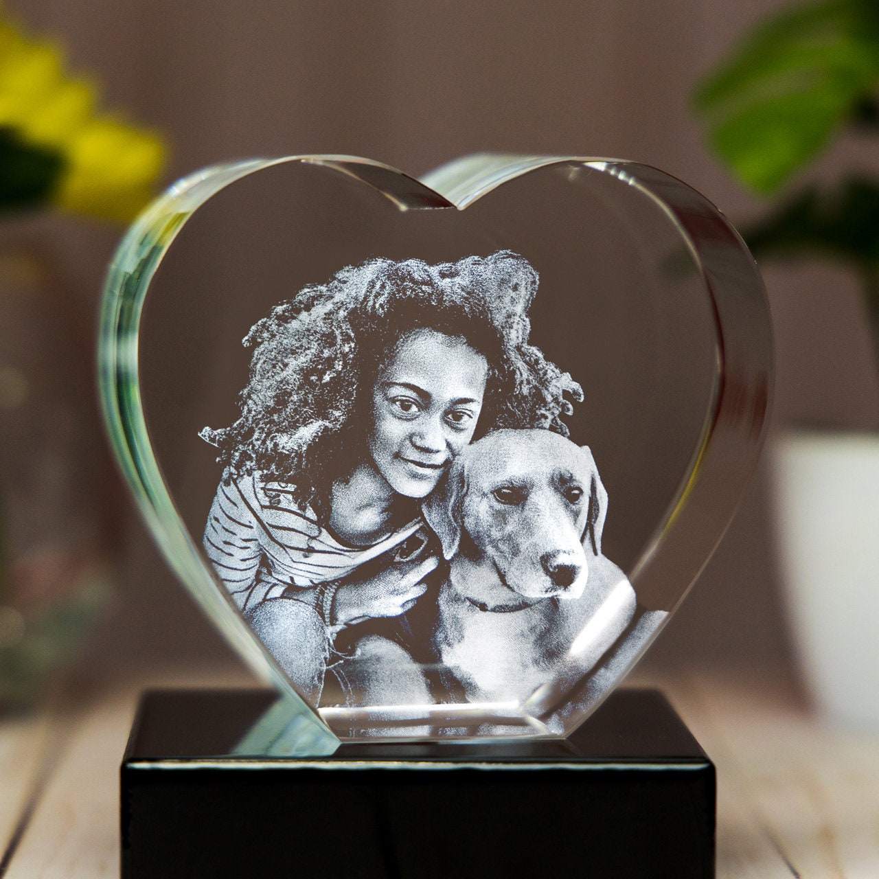 Small LED Light Stand for 3D Photo Glass Black Rosewood - Etsy