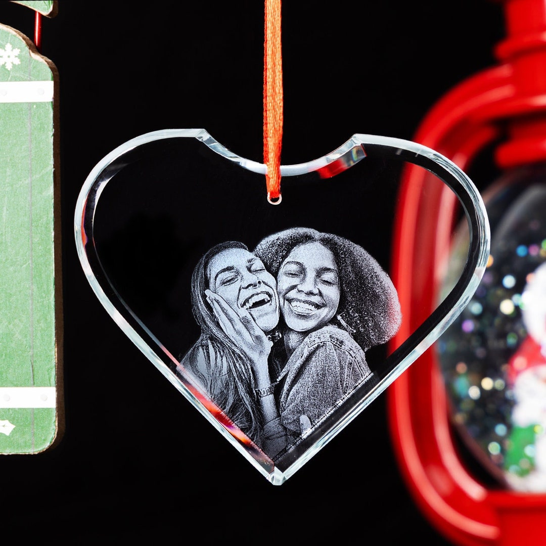 Customizable Photo Ornaments, Personalized Laser Engraved Crystal ...