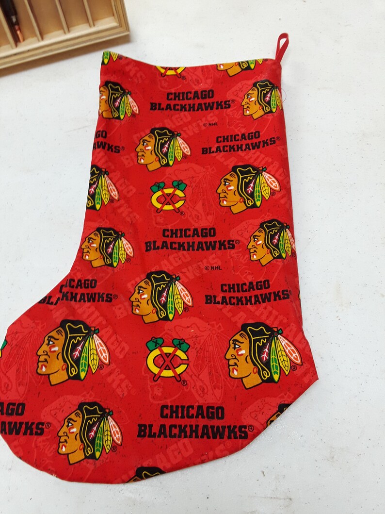 Christmas Stocking Blackhawks Design - Etsy
