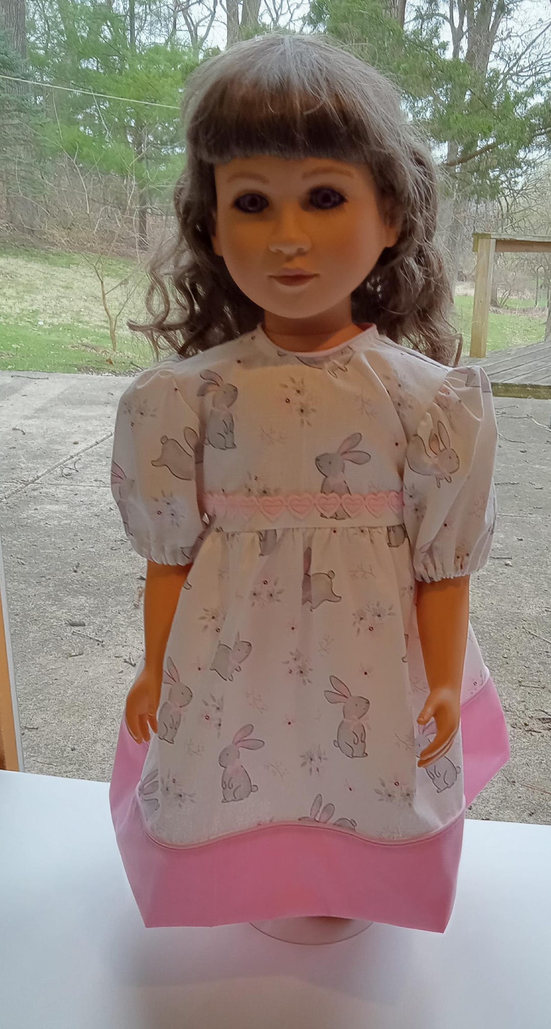 White and Pink Easter Dress With Bunnies for 23 Inch My Twinn Doll - Etsy
