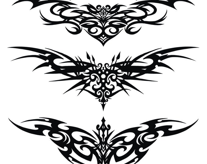 Tramp Stamp Tribal Temporary Tattoos - Etsy