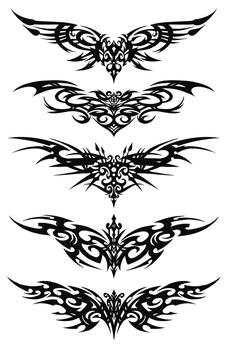 Tramp Stamp Tribal Temporary Tattoos - Etsy