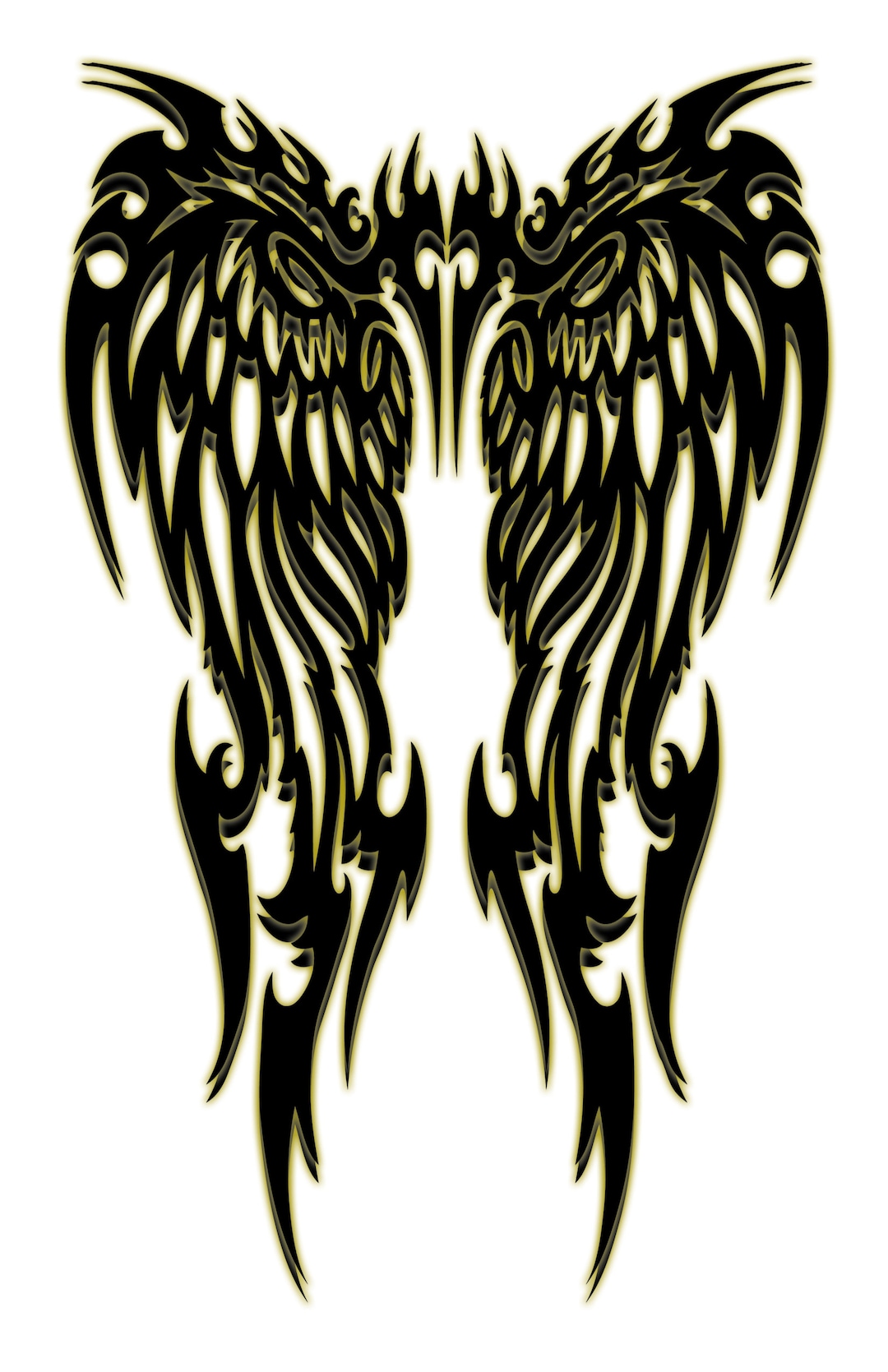 Tribal Angel Wings Temporary Tattoos - Etsy