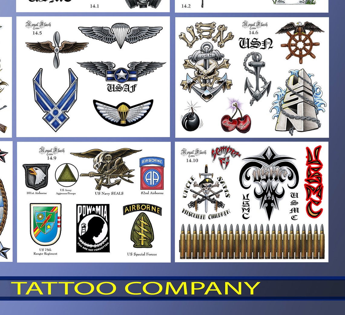 Tattoo Flash SET 14 10 Pages of Military Flash Great Money Makers W ...