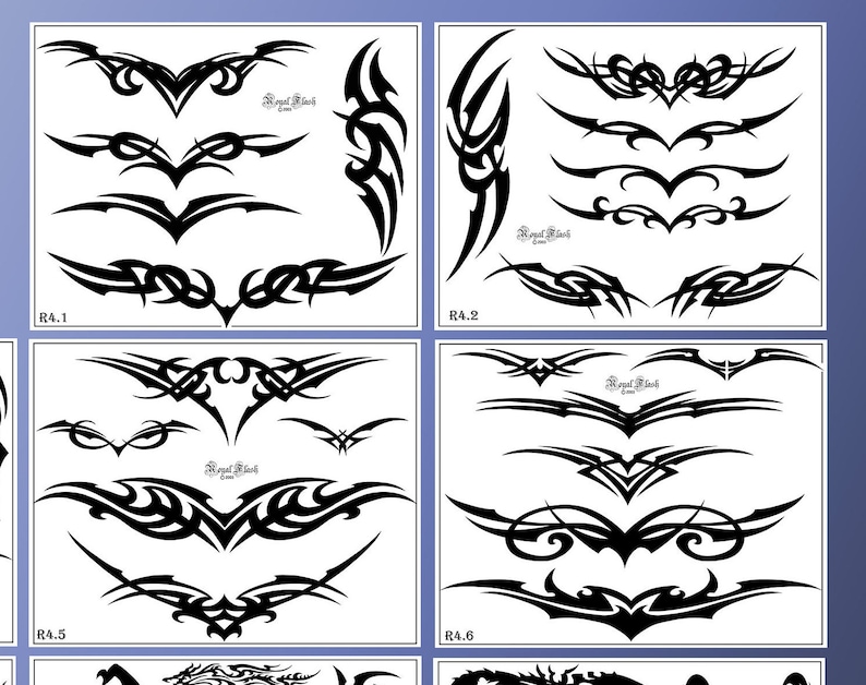 Tattoo Flash SET 4 10 Pages of Laser Printed Tribal,tramp Stamps W ...