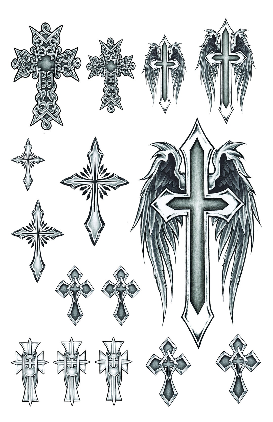 Crosses Temporary Tattoos - Etsy