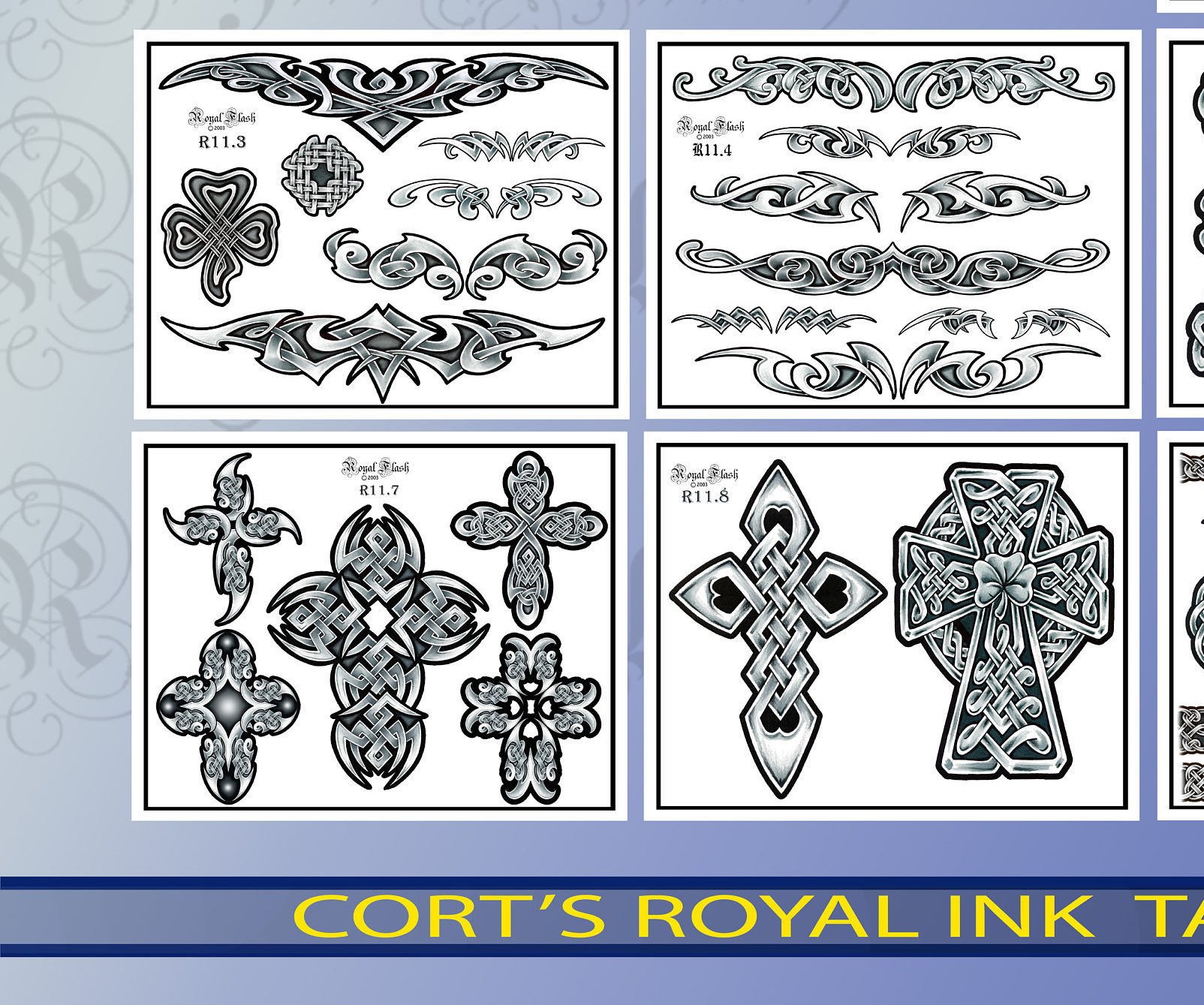 Black and Gray Tattoo Flash SET 11 10 Pages of Laser Printed Celtic ...