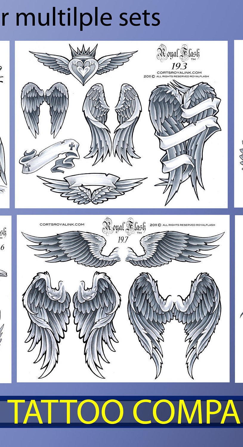 Tattoo Flash SET 19 8 Pages Religious Flash,crosse,in Memory,banners W ...