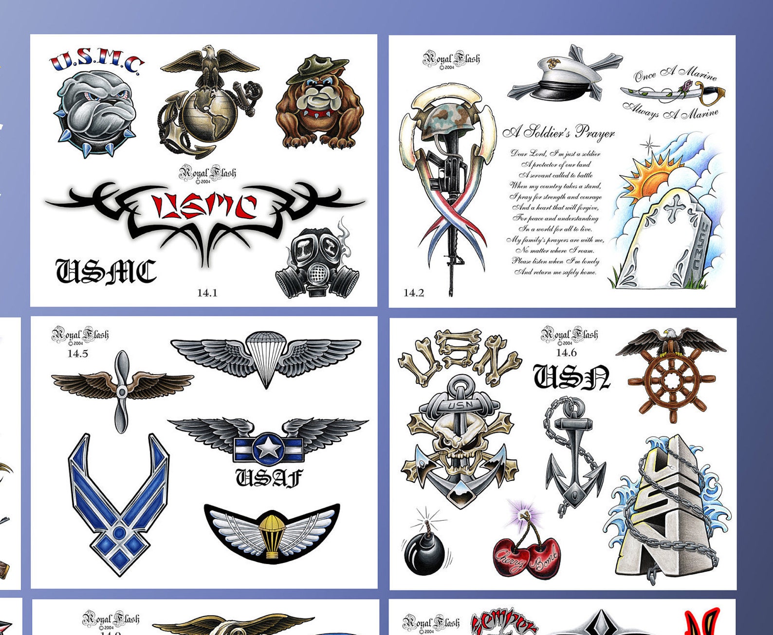 Tattoo Flash SET 14 10 Pages of Military Flash Great Money Makers W ...