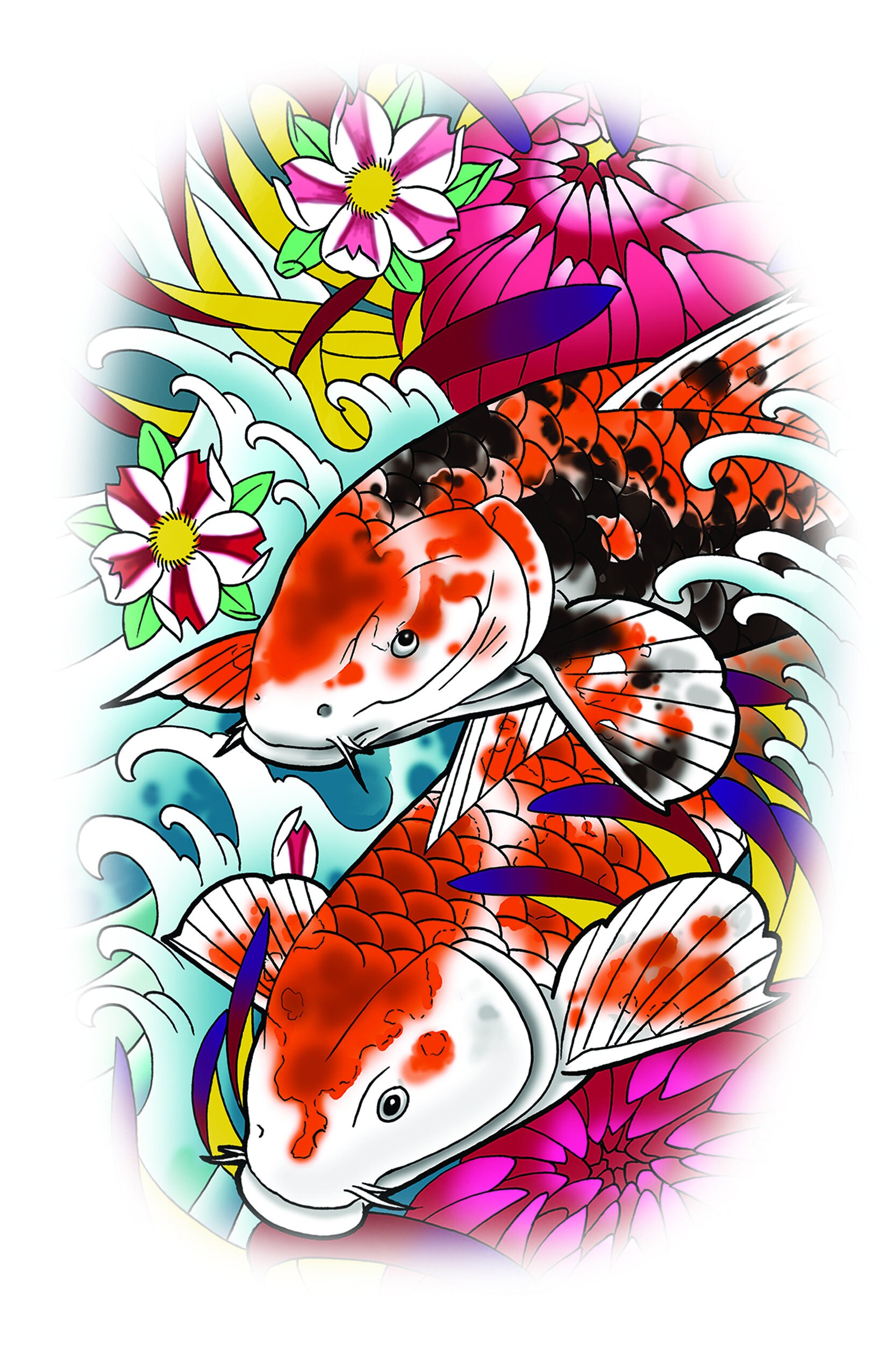 Koi Fish Temporary Tattoos - Etsy