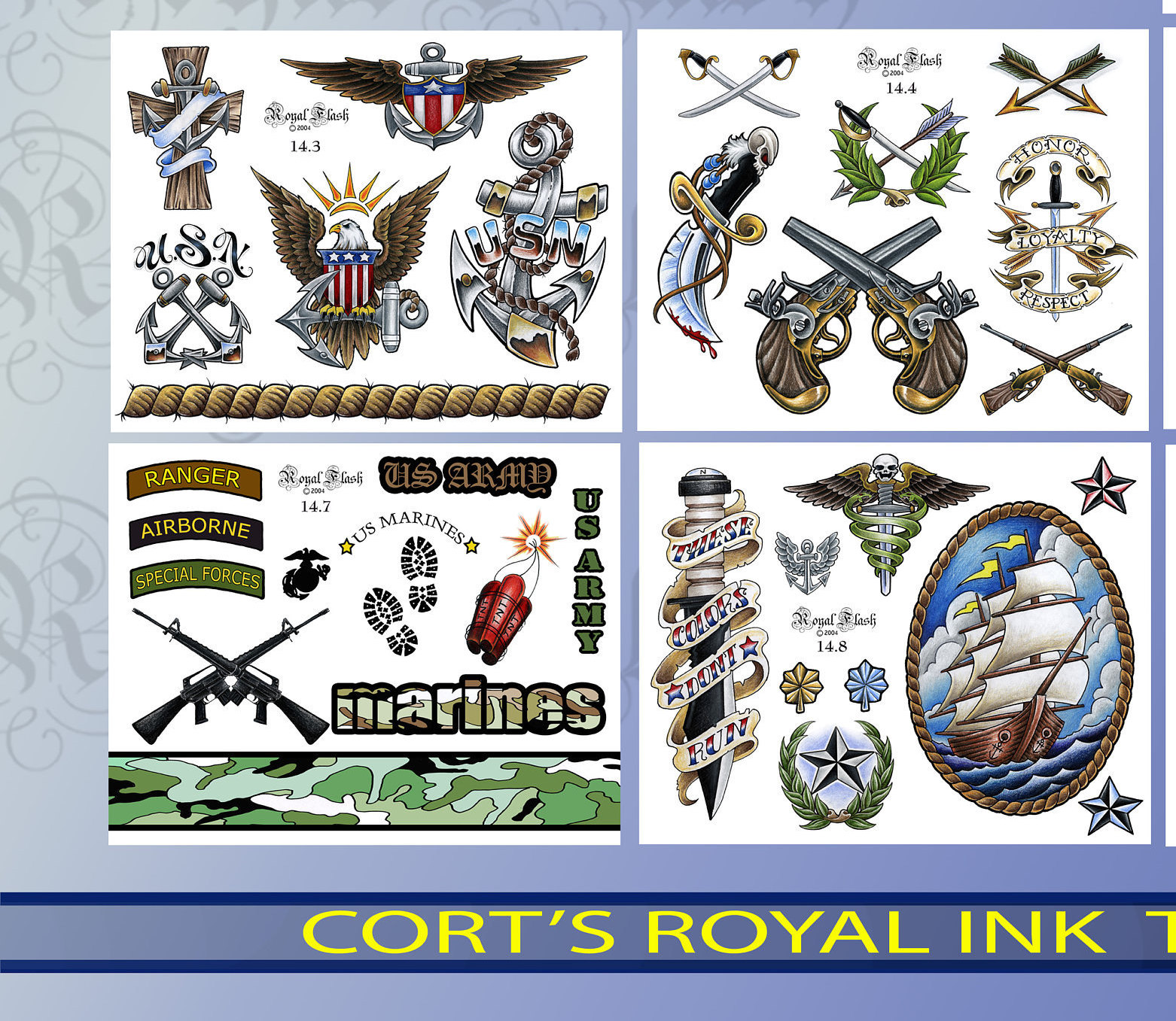 Tattoo Flash SET 14 10 Pages of Military Flash Great Money Makers W ...