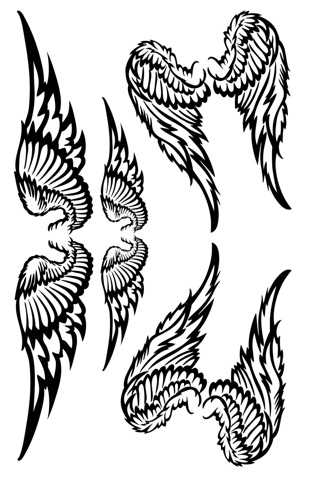 Tribal Angel Wings Temporary Tattoos - Etsy