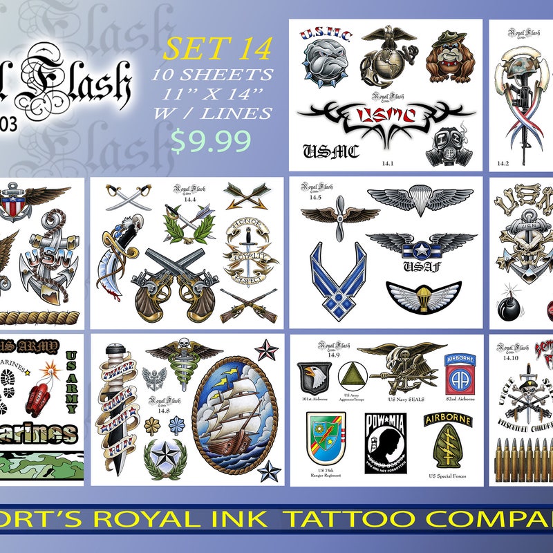 Military Temporary Tattoo - Etsy
