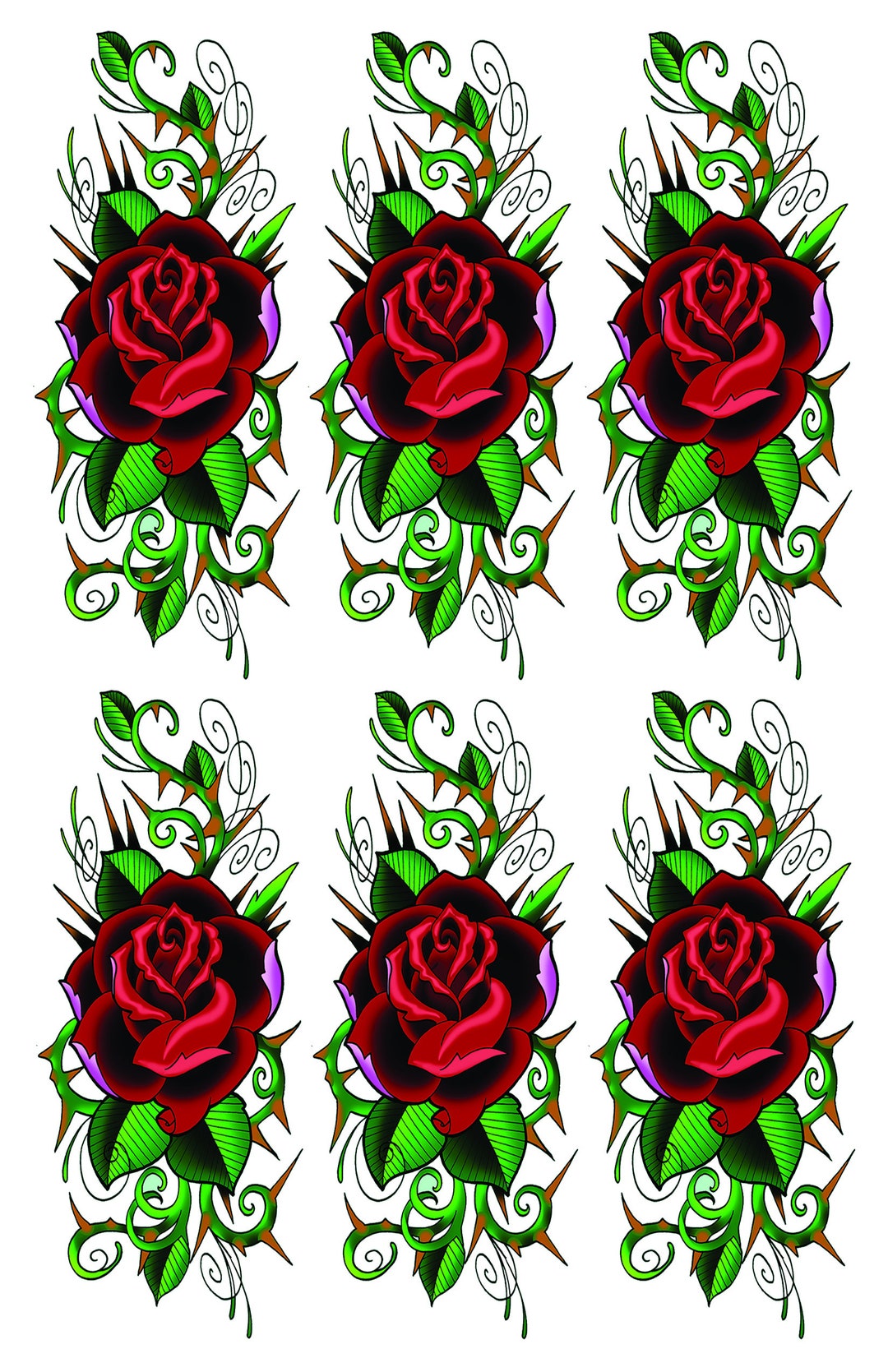 Red Roses Temporary Tattoos - Etsy