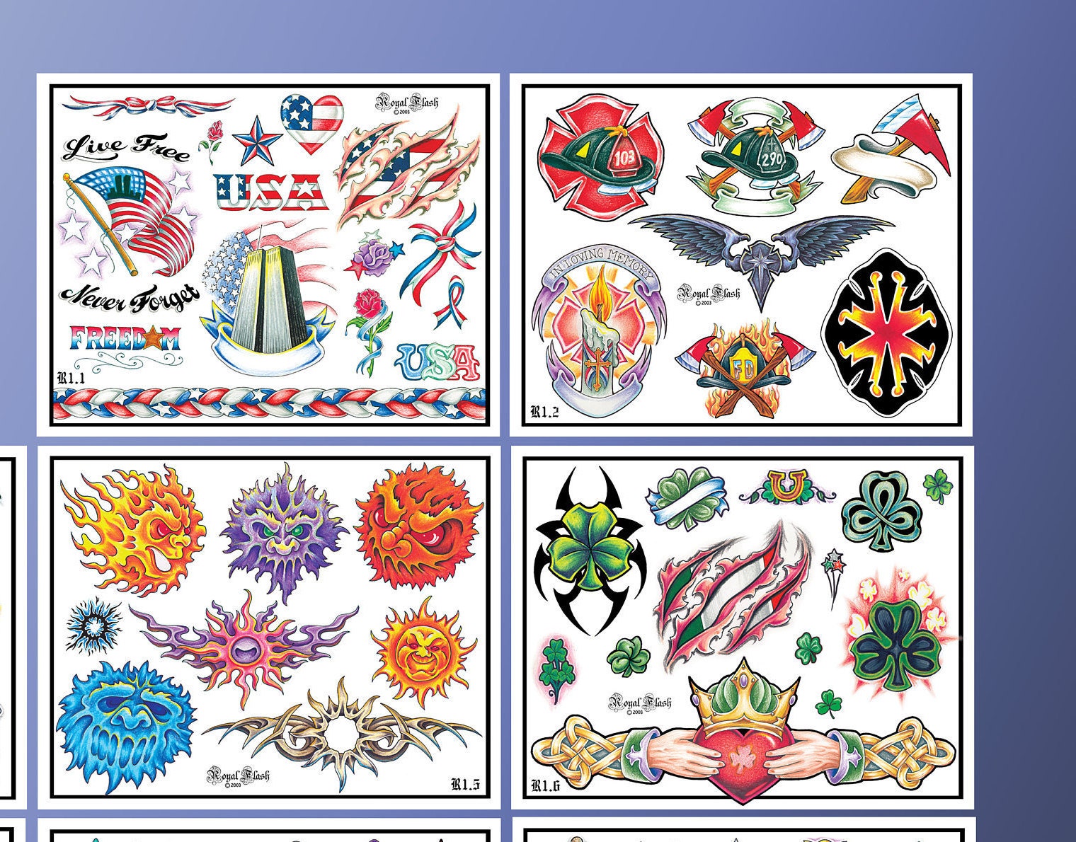 TATTOO FLASH SET 1 10 Pages of Laser Printed Tattoo Flash W/outlines - Etsy