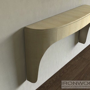 Sculptural Hardwood Entry Hall Table Modern Handmade Wall Mounted ...