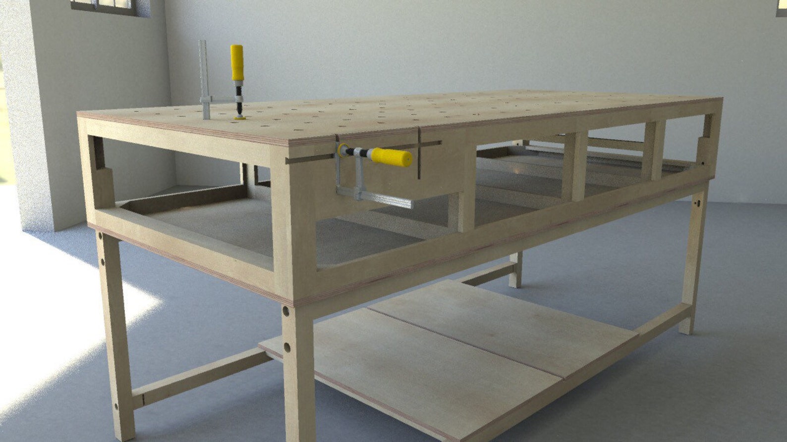 Solid Maple and Baltic Birch Portable Work Bench Woodworker Finish ...