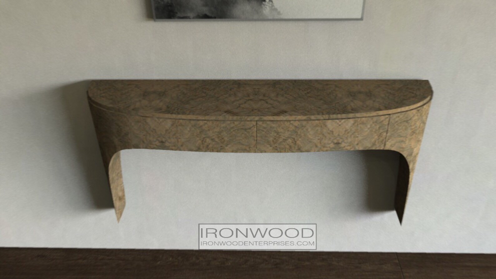 Sculptural Hardwood Entry Hall Table Modern Handmade Wall Mounted ...