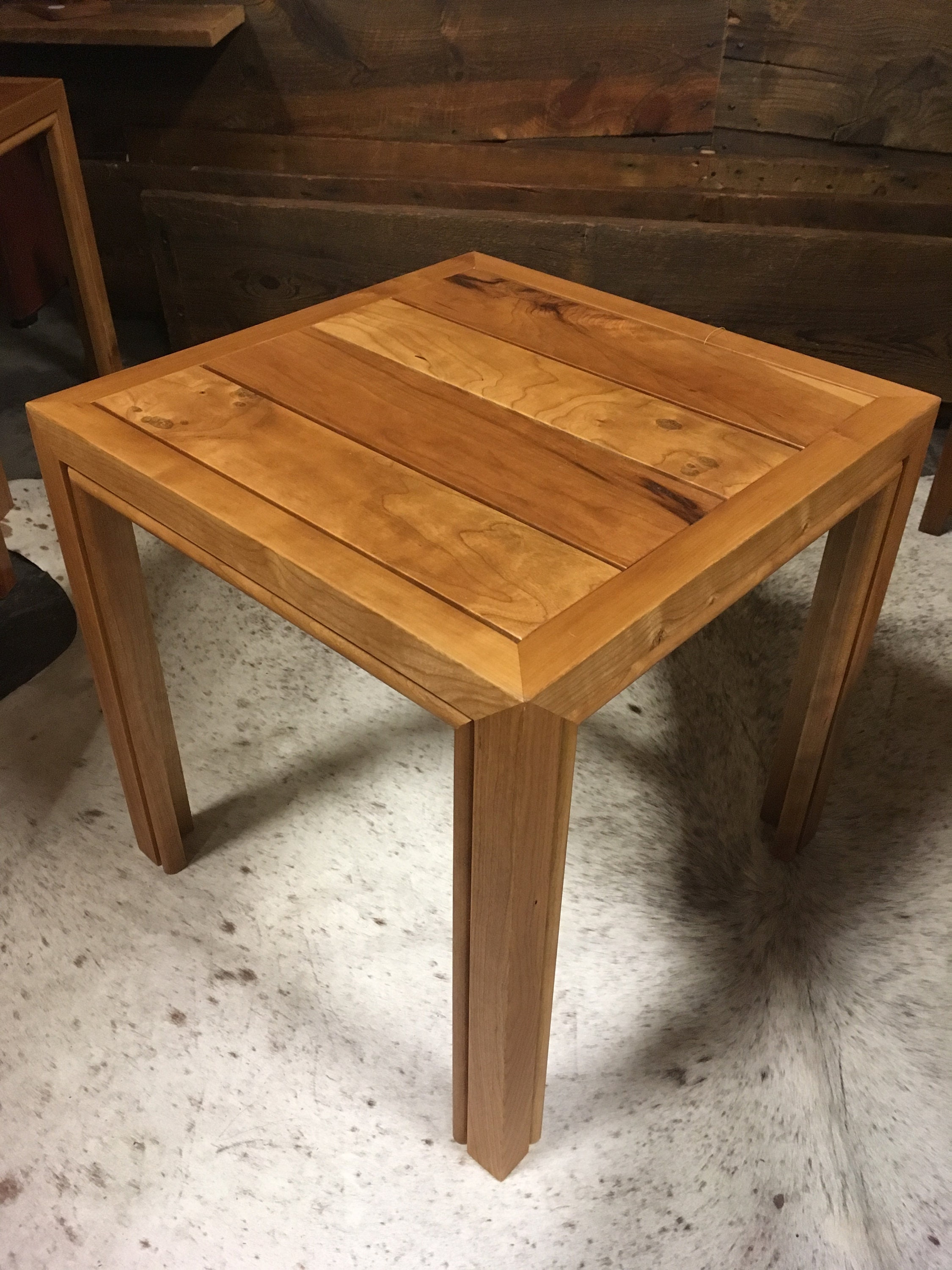 Solid Hardwood Side Table Parsons Table Night Stands Pair - Etsy
