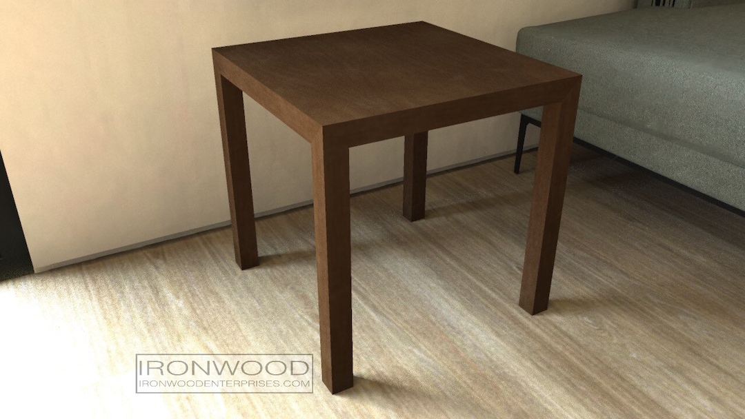 Solid Walnut Parsons Side Table - Etsy