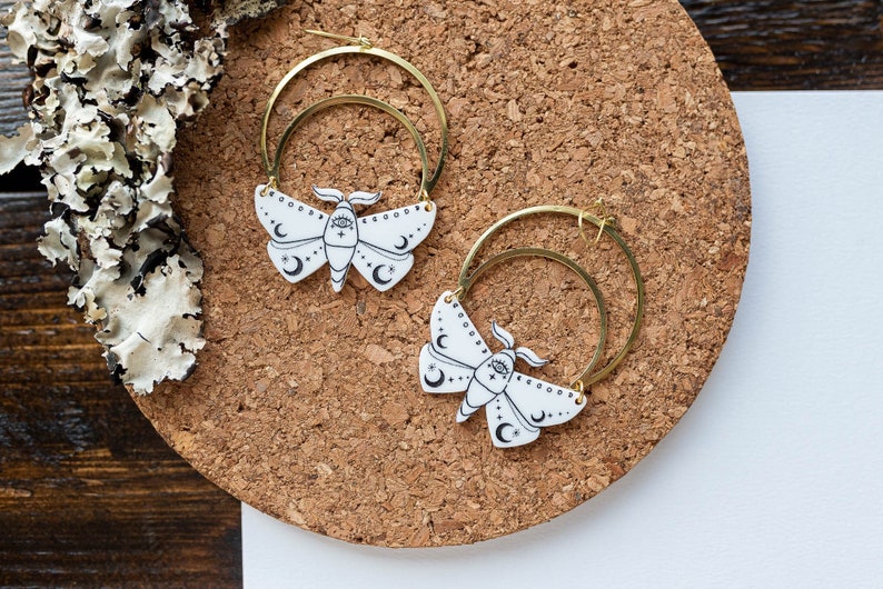 The Luna Moth Drop Earrings | Acrylic | Laser Cut | Moth | Nature | All ...