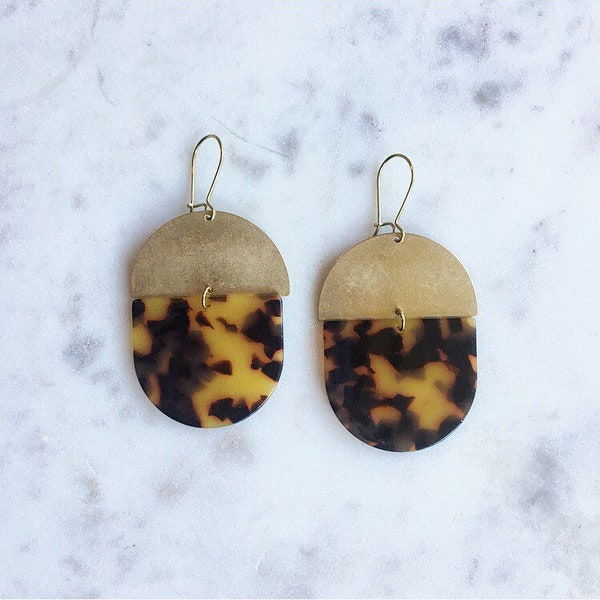 Tortoise Shell Earrings - Etsy