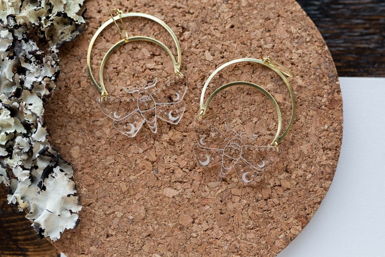 The Luna Moth Drop Earrings | Acrylic | Laser Cut | Moth | Nature | All ...