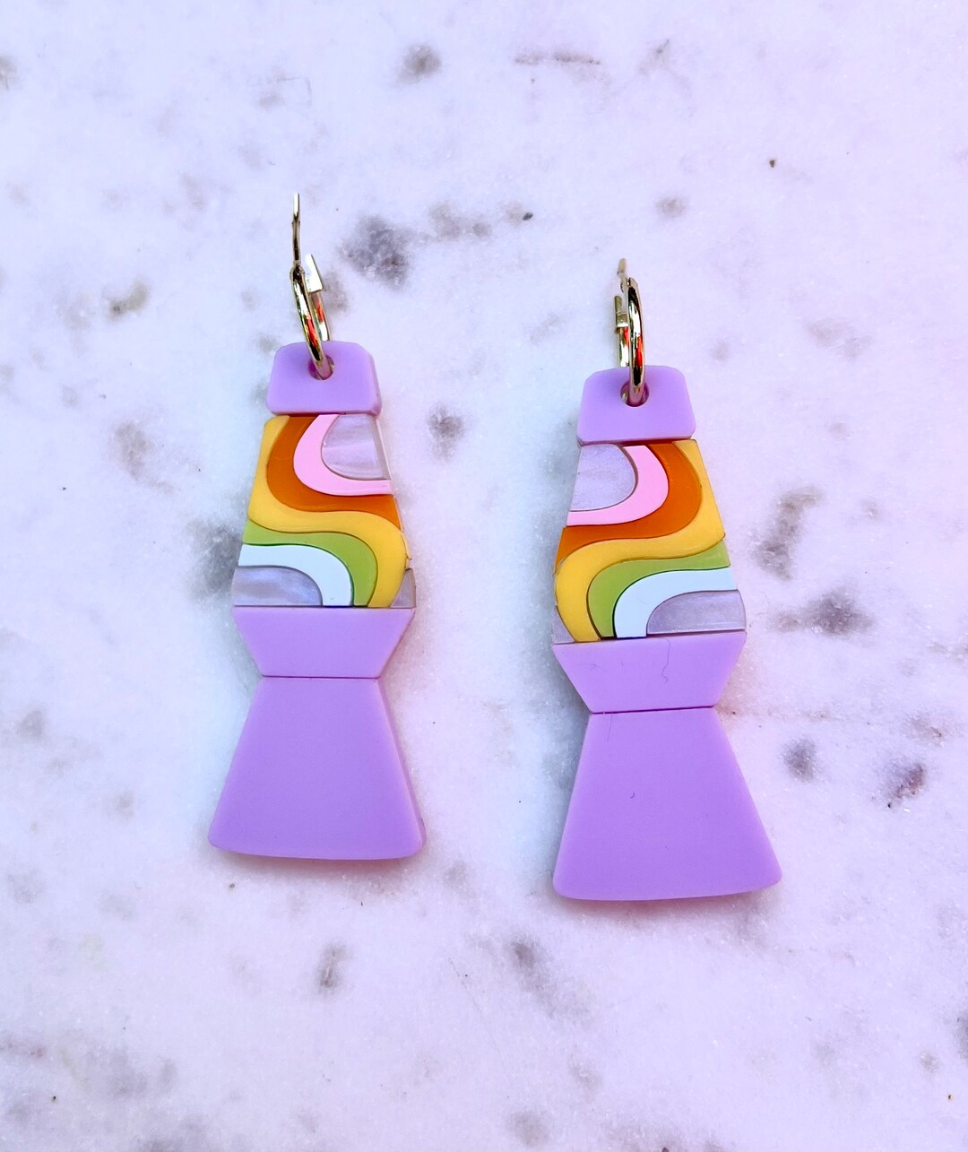 Lava Lamp | Retro | Rainbow | PRIDE | Laser Cut | Dangle | Hoop ...