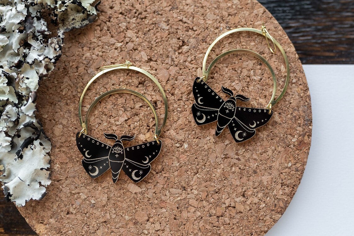 The Luna Moth Drop Earrings | Acrylic | Laser Cut | Moth | Nature | All ...