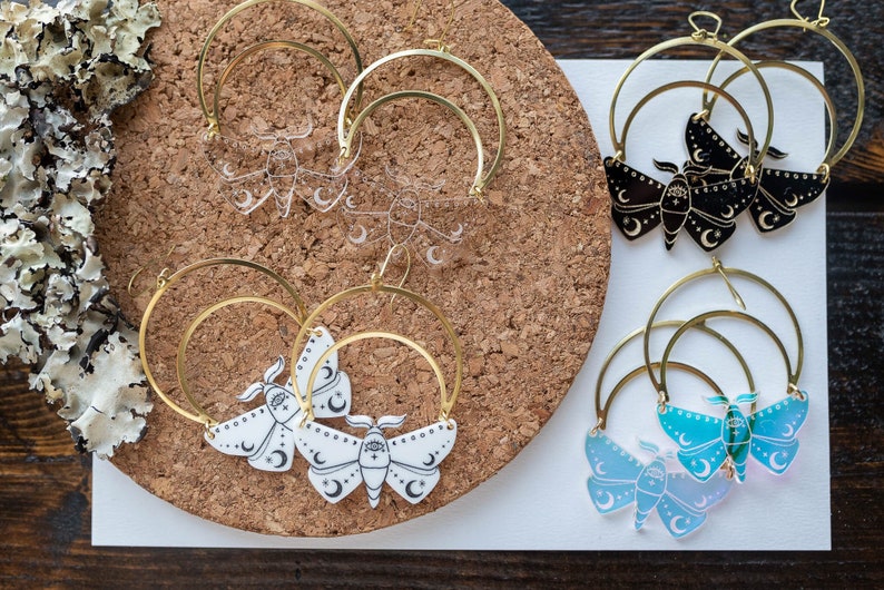 The Luna Moth Drop Earrings | Acrylic | Laser Cut | Moth | Nature | All ...