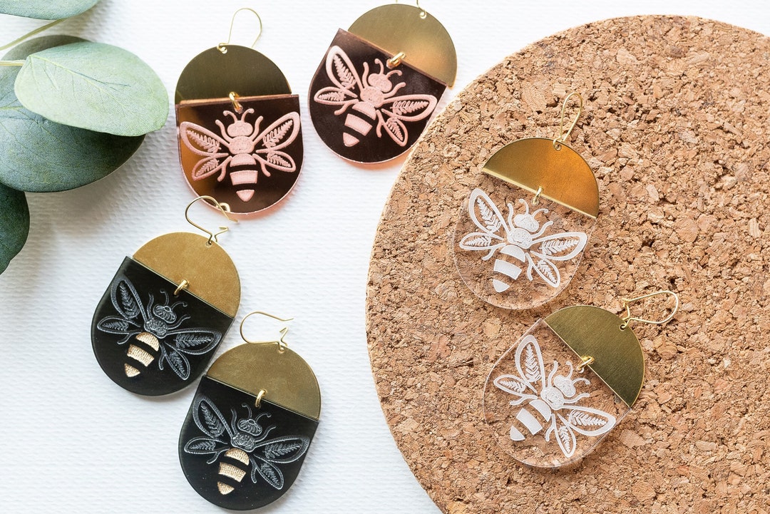 Abielle Earrings | Bee| Botanical | Laser Cut Earrings - Etsy