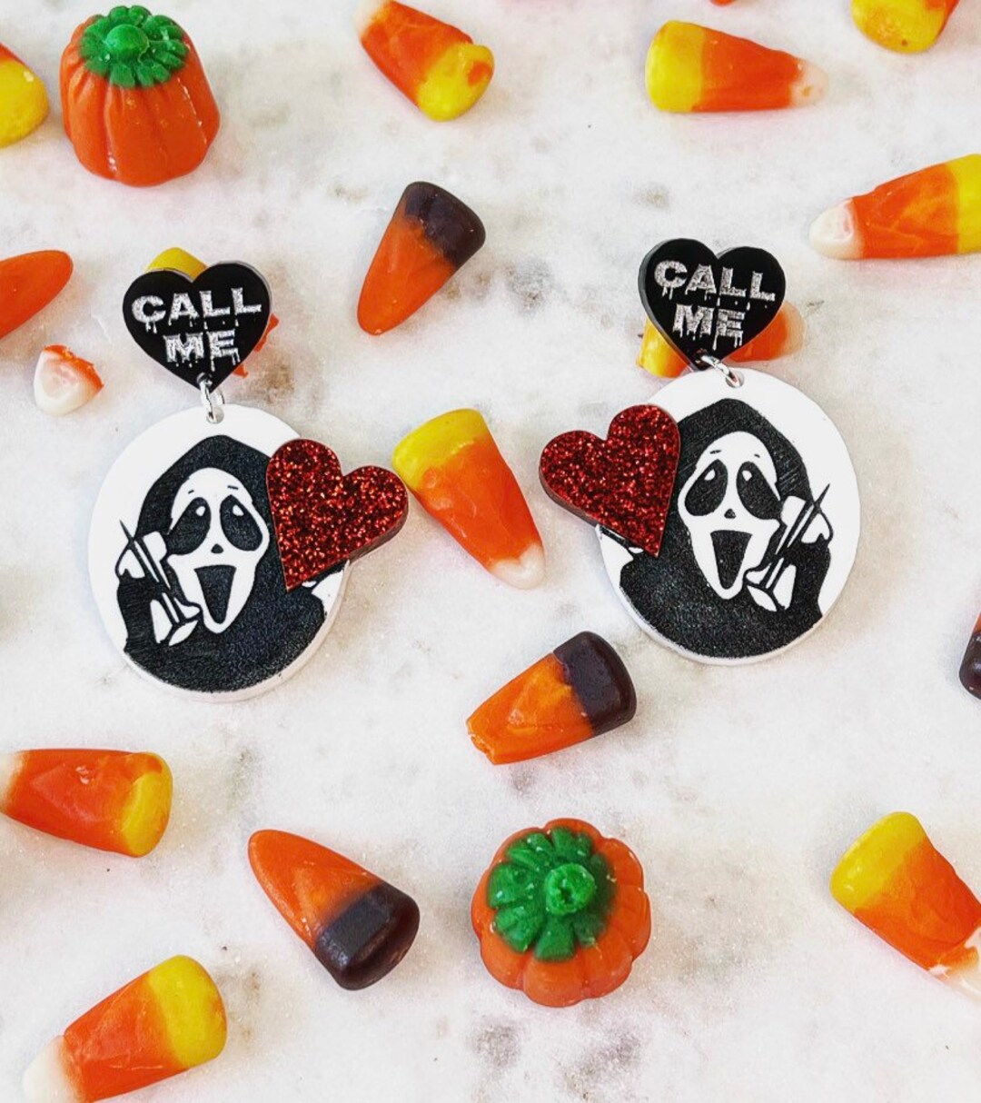 Call Me | Ghost Face | Scream | Halloween | Laser Cut Earrings - Etsy