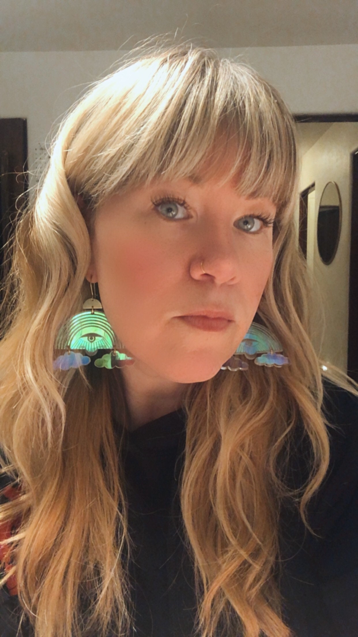 The Lortz Earrings Rainbow Clouds All Seeing Eye With - Etsy
