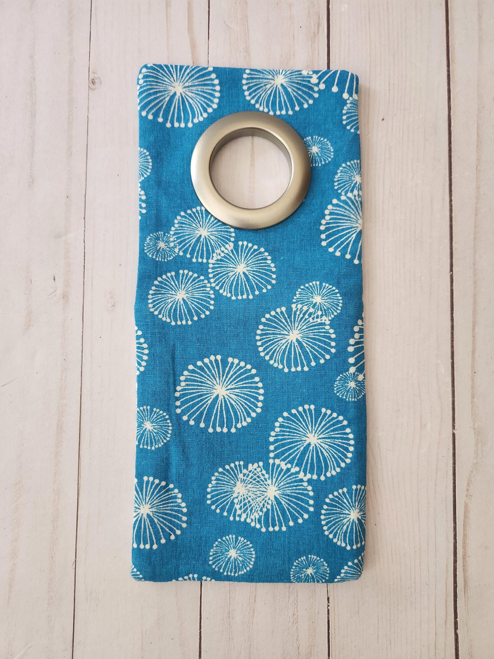 Paisley Blue Bursts Fabric Holder, Remote Holder, Phone Charger Pocket ...
